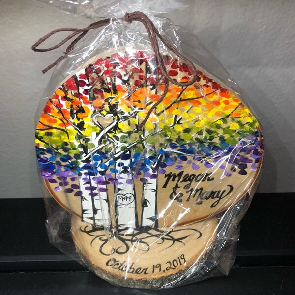 Rainbow Birch Aspen Trees Colorful Wedding Cake Topper #2016JL06 - Etsy