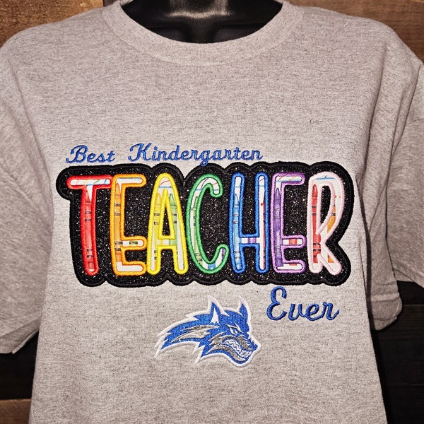Teacher Double Satin Stitch Applique - Teacher Applique - Teacher ...