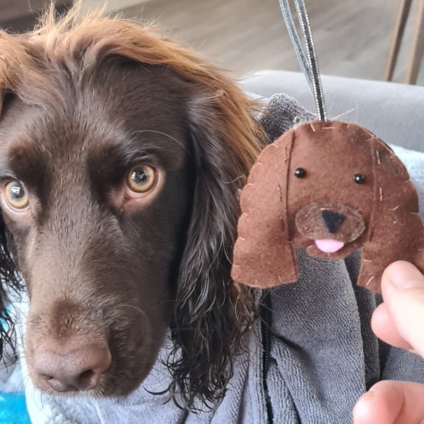 Cocker Spaniel Decoration, Felt Dog Hanging Christmas Decoration ...
