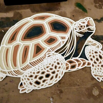 Layered Sea Turtle Laser Cut 3D File SVG Instant Download Vector ...