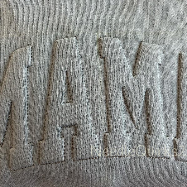 MAMA Embossed 3D Puff Machine Embroidery Design - Etsy