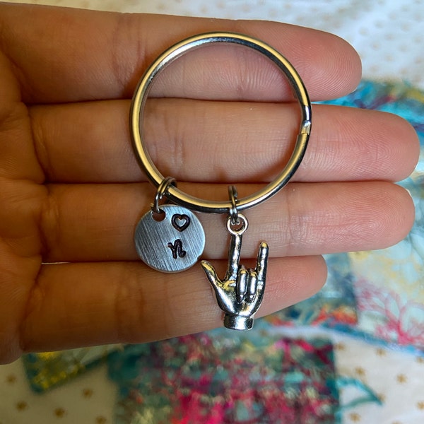 Sign Language Asl Keychain, I Love You Sign Language, Asl Jewelry, Asl ...