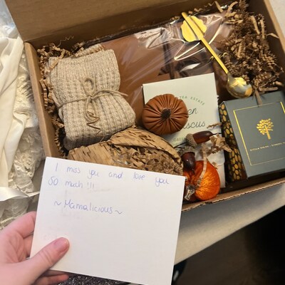 Fall Vibes Hygge Gift Set Hello Fall Care Package, Fall Gift Basket for ...