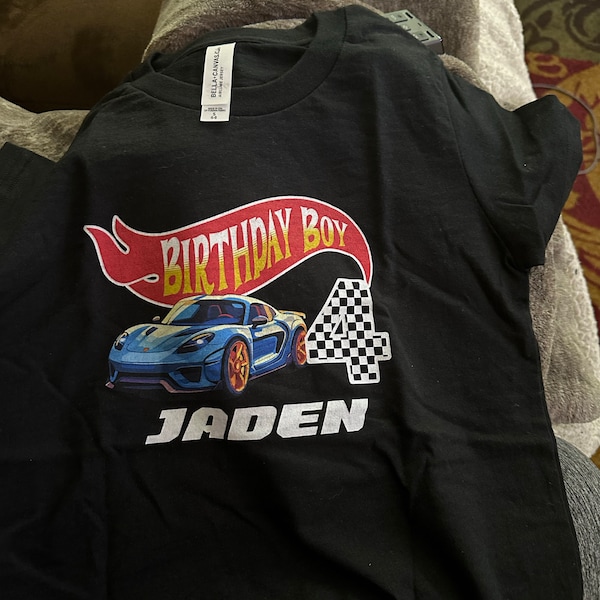 Race Car Birthday Shirt, Custom Birthday Boy Shirt, Matching Family Shirts, Hot Cars, 4th 5th ...