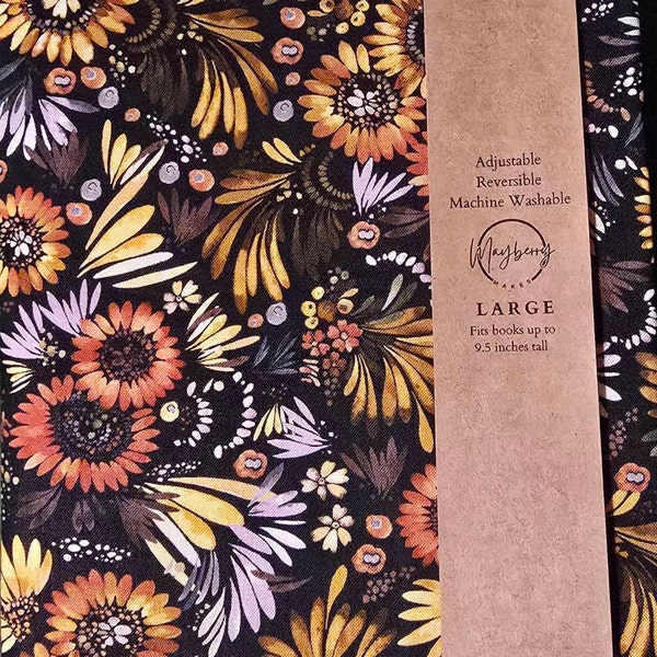 Reversible Book Cover Adjustable Bible Pouch Reusable Fabric Dust ...