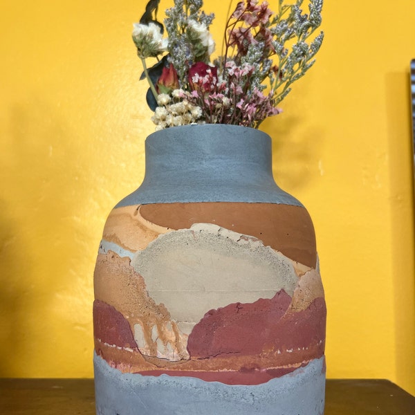 Blue Ridge Planter Desert Pot Handmade Pottery Boho Concrete Gift ...