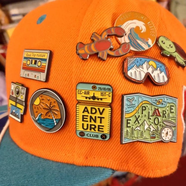 Explore Map Enamel Pin Badge, a Great Pin for Those Adventurous People ...