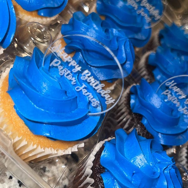 Acrylic Cupcake Toppers. Wedding Cupcake Toppers. Custom Cupcake Gems ...