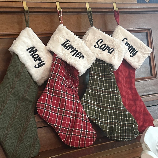 Holiday Stockings. Personalized Christmas Stocking. Farmhouse Stocking ...