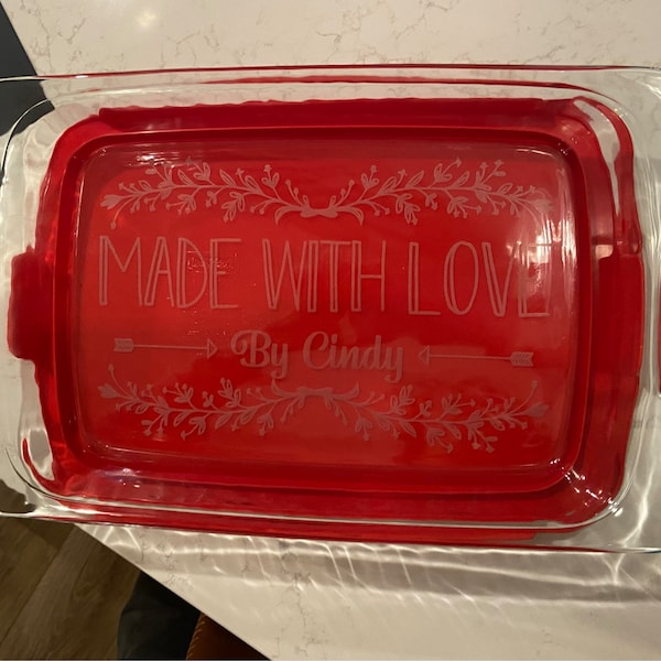 Personalized Casserole Dish Pyrex Baking Dish Engraved Name Present ...