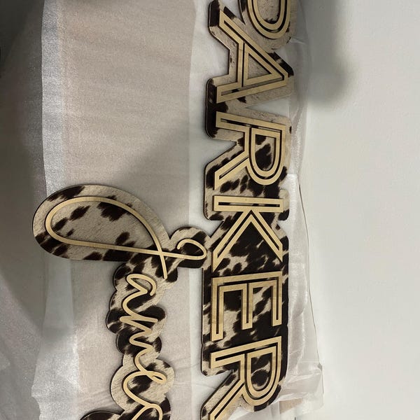 Custom Genuine Cowhide Name Sign - Etsy