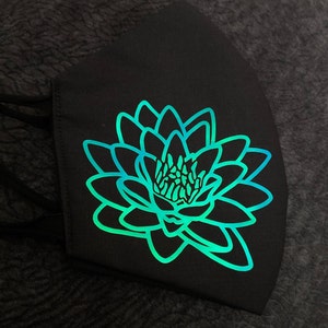 Iridescent Lotus Blossom Face Mask 3 Layers Available in | Etsy