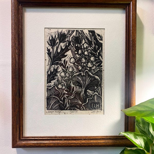 The Queen's Banner | Linocut Print of Medieval Queen on Linen Banner ...