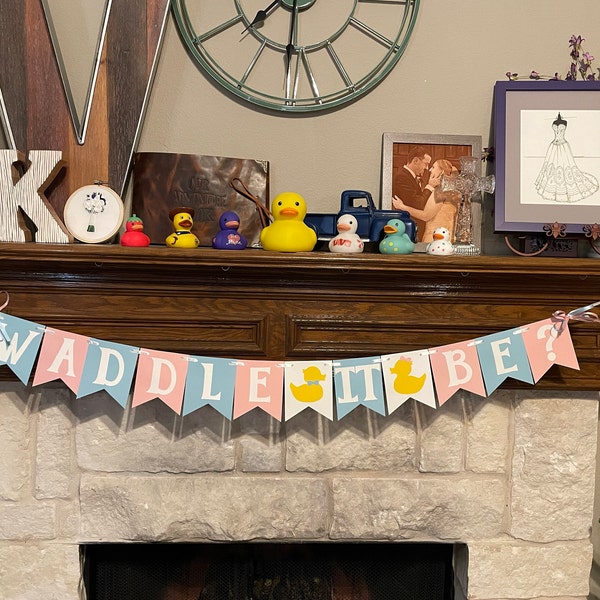 Waddle It Be Gender Reveal Decorations Rubber Duck Shower Decorations ...