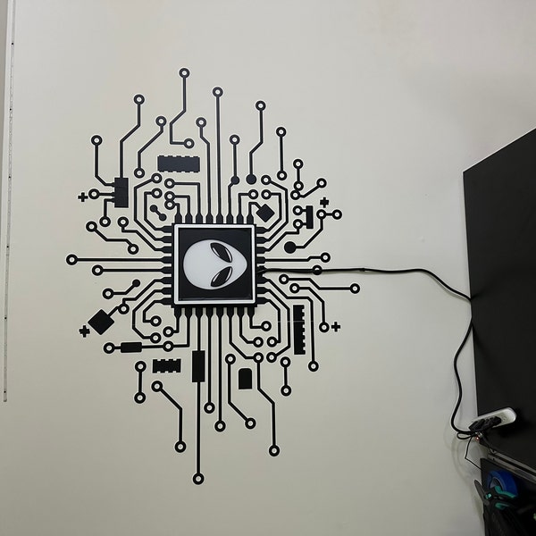 Technology Wall Decal - Circuit Board Wall Sticker Binary Code Computer ...