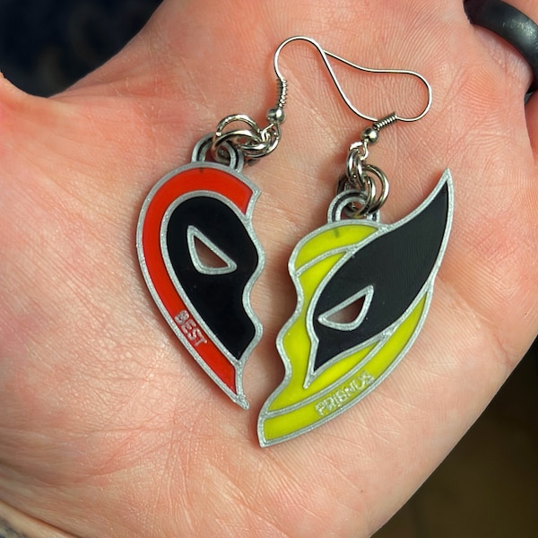 Deadpool X Wolverine Best Friend Keychain/necklace ~ 3D Printed Plastic ...