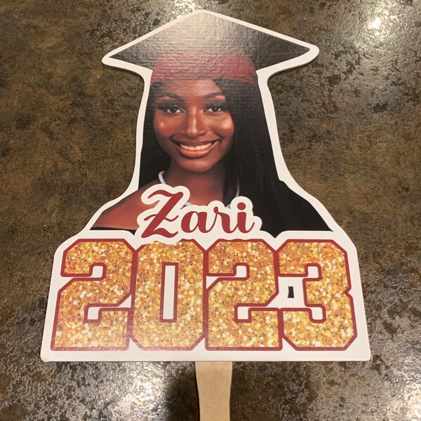Graduation Fans, Gradfans, Head on a Stick, Custom Face Fans With ...