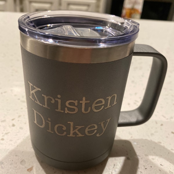 Personalized 15oz Powder Coated Mug With Lid Custom Engraved Tons of ...