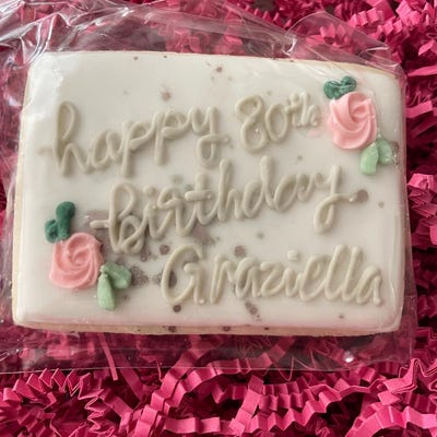 Floral Cookies 80th Birthday 90th Birthday 75th Birthday Any Age - Etsy
