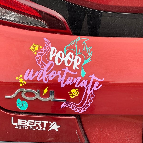 Soul Car Decal, Ursula, Vinyl Decal, Kia Soul, Unfortunate Souls, Poor ...