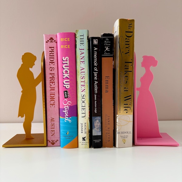 Pride and Prejudice Bookends | Literary Decor | Book Lover Gift ...