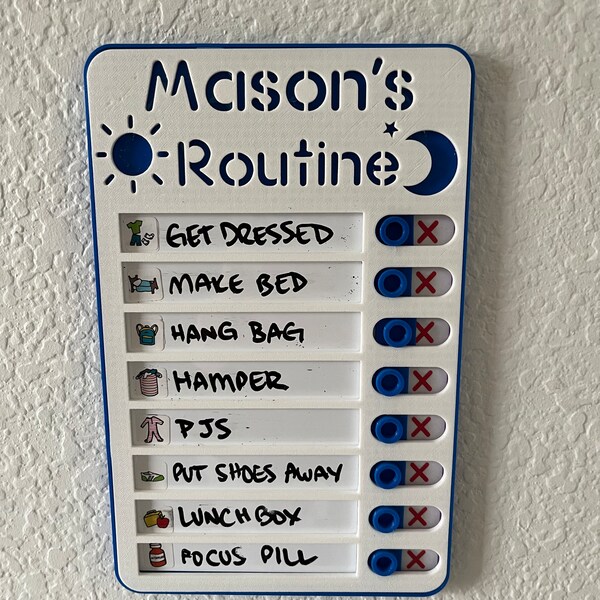 Sliding Routine Chart, Chore Chart, Daily Checklist, Kids Daily Tasks ...