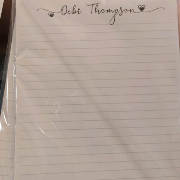 Personalized Notepad | Choose Different Fonts for Women's & Men's ...