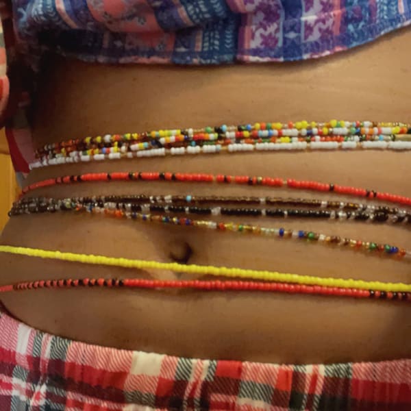 BRAIDED Waist Beads, Waist Beads for Weight Loss, Screw on Waist Beads ...