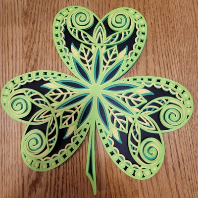 Clover Multilayer SVG/ Clover Mandala/ Paper Cut/ Layer SVG/ Cnc File ...