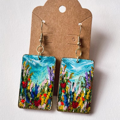 10 Pieces DIY Unfinished Laser Cut Natural Wood Earrings Blanks Wood ...