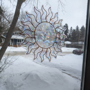 Sun Shaped Suncatcher Window Sticker Rainbow Maker Static - Etsy