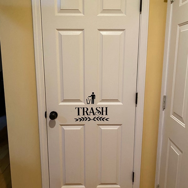 Trash Decal, Vinyl Sticker Label for Trash Can, Garbage Barrel Decal ...
