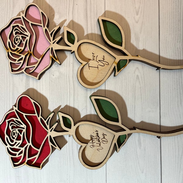 SVG Laser Cut File Valentine Flower Rose Gift / Girlfriend/ Boyfriend ...