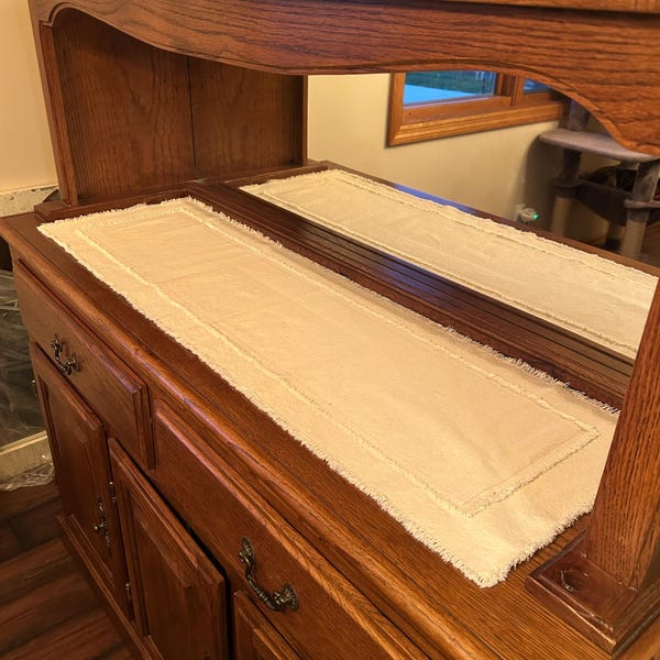 Rustic Table Runner|frayed Edges|small Handmade Farmhouse Table Runner ...