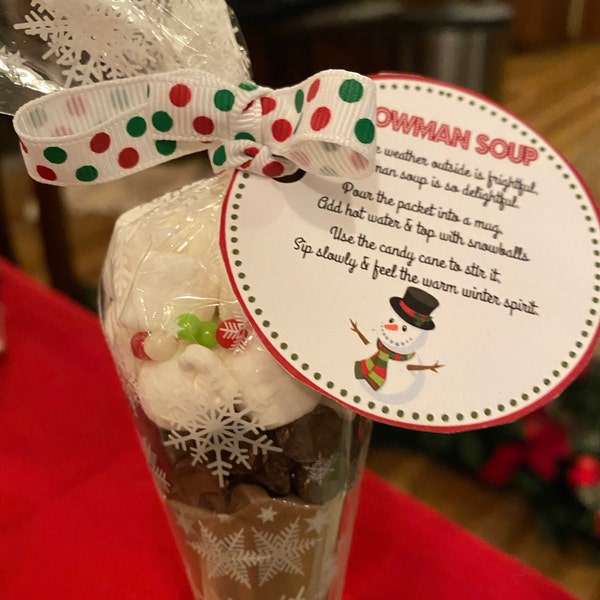 Snowman Soup Favor Tag - Script Font - Printable File - Instant ...