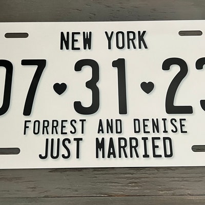 Wedding License Car License Plate Wedding Car Just Married Wedding Date ...