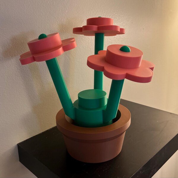 Giant Building Block Flowers, Life-size Brick Blooms With 3 Flowers ...
