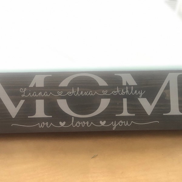 Custom MOM Sign | Mother's Day Gift for Mom | Mom We Love You Sign With ...