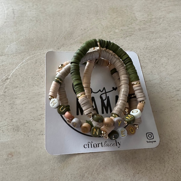 Teacher & Student Bracelet Stack | School | Personalized | Word | Name ...