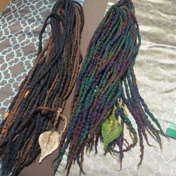 Wool Dreads Full Set BLACK ROOTS RAINBOW Long De Wool Dreadlocks Dreads ...