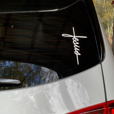 Jesus Cross Sticker for Car Window, Bumper, or Laptop. Free Shipping - Etsy