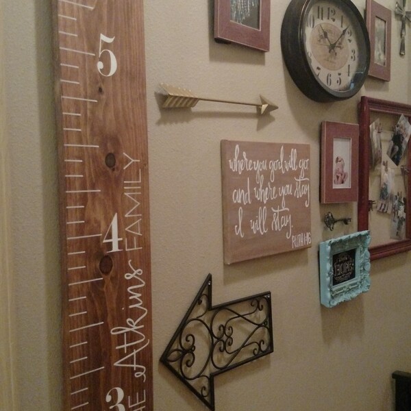 Wood Growth Chart Ruler Hand Painted - Kids Measuring Stick - Etsy