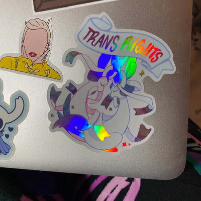 Trans Rights Pokemon Sylveon Eevee Evolution Holographic 3 Inch Vinyl ...