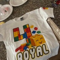 Bricks Building Blocks Custom Birthday Party T-shirt - Etsy