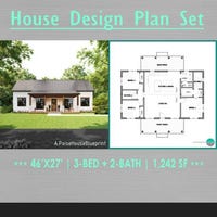 Cabin House Plans With Loft 21'x29' House Plan Set - Custom Tiny House ...