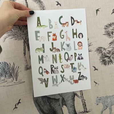 Scandi Animal Alphabet Childrens Educational Print Boho - Etsy