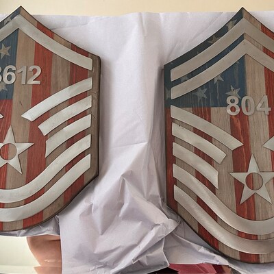 Wood and Metal US Army Rank Stripes Wall Plaque Free - Etsy