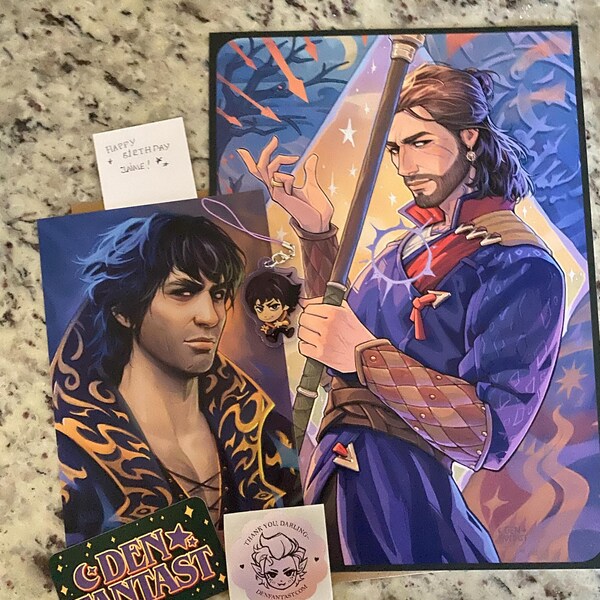 Wizard of Waterdeep (gale Dekarios) - Tarot Style Art Print - Baldur's ...