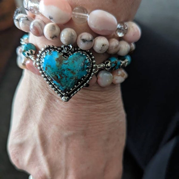 Blackjack Turquoise & Carico Lake Turquoise Double Stone Drop Necklace ...