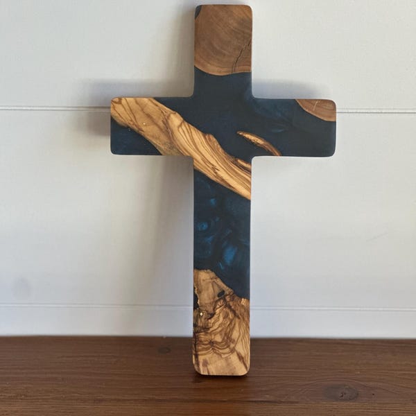 Custom Made Resin&olive Wood Wall Cross,wooden Crucifix,epoxy and Olive ...